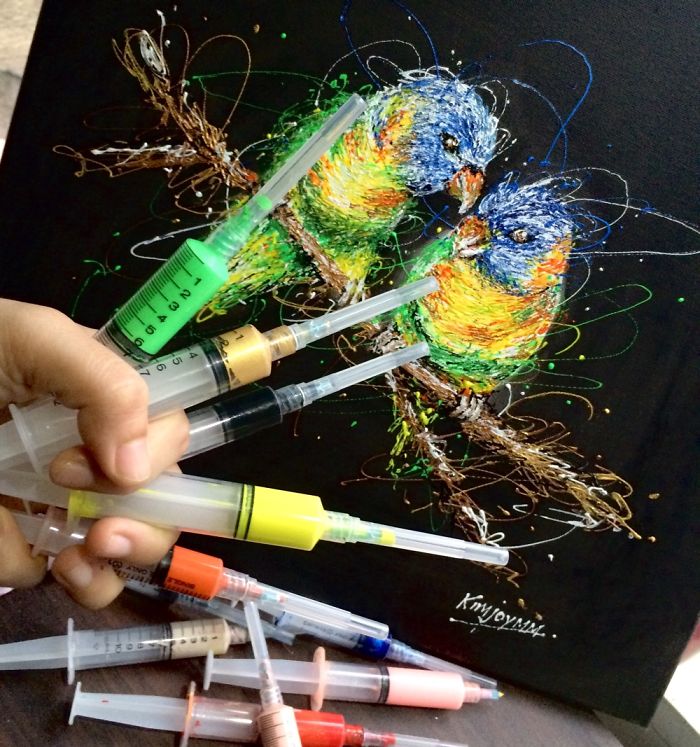 Nurse Uses Syringes To Create Mind-Blowing Portraits In Her Spare Time