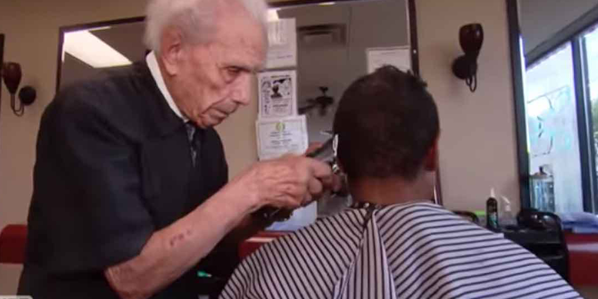How The World’s Oldest Barber Still Showed Up And Cut Hair At Age 107 ...